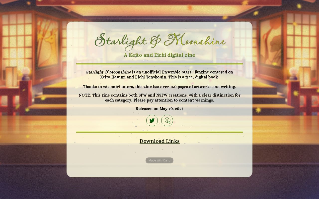 Starlight and Moonshine: A Keito and Eichi digital zine